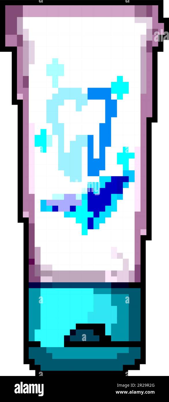 healthy toothpaste game pixel art vector illustration Stock Vector ...