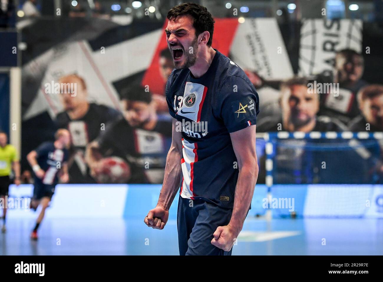 Paris, France, France. 17th May, 2023. Petar NENADIC of PSG celebrates ...