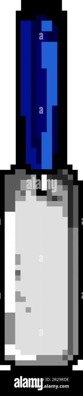 worker trowel cement game pixel art vector illustration Stock Vector ...