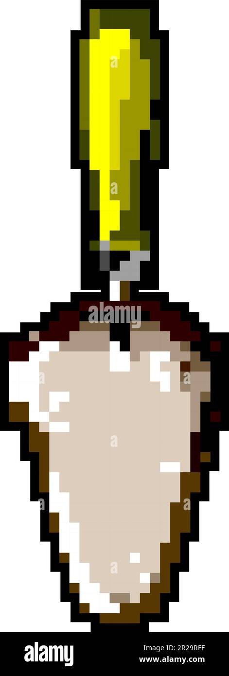 concrete trowel cement game pixel art vector illustration Stock Vector ...