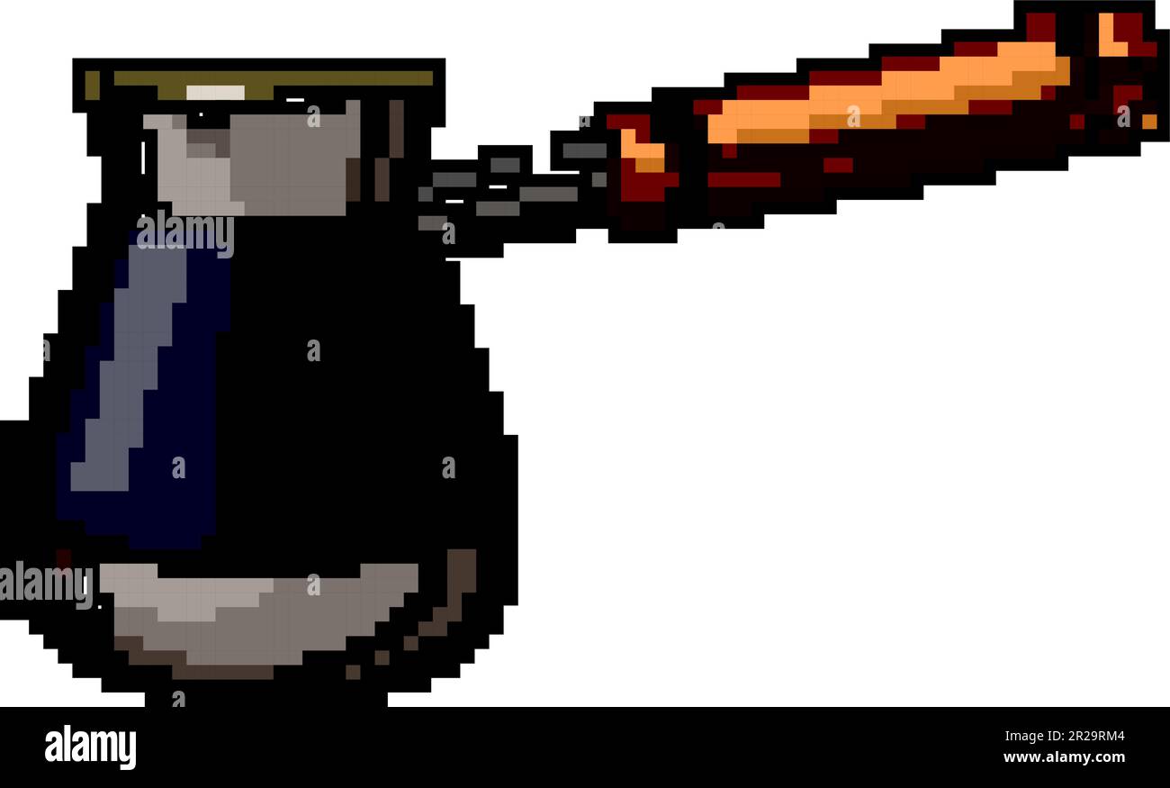 pot cezve coffee game pixel art vector illustration Stock Vector Image ...