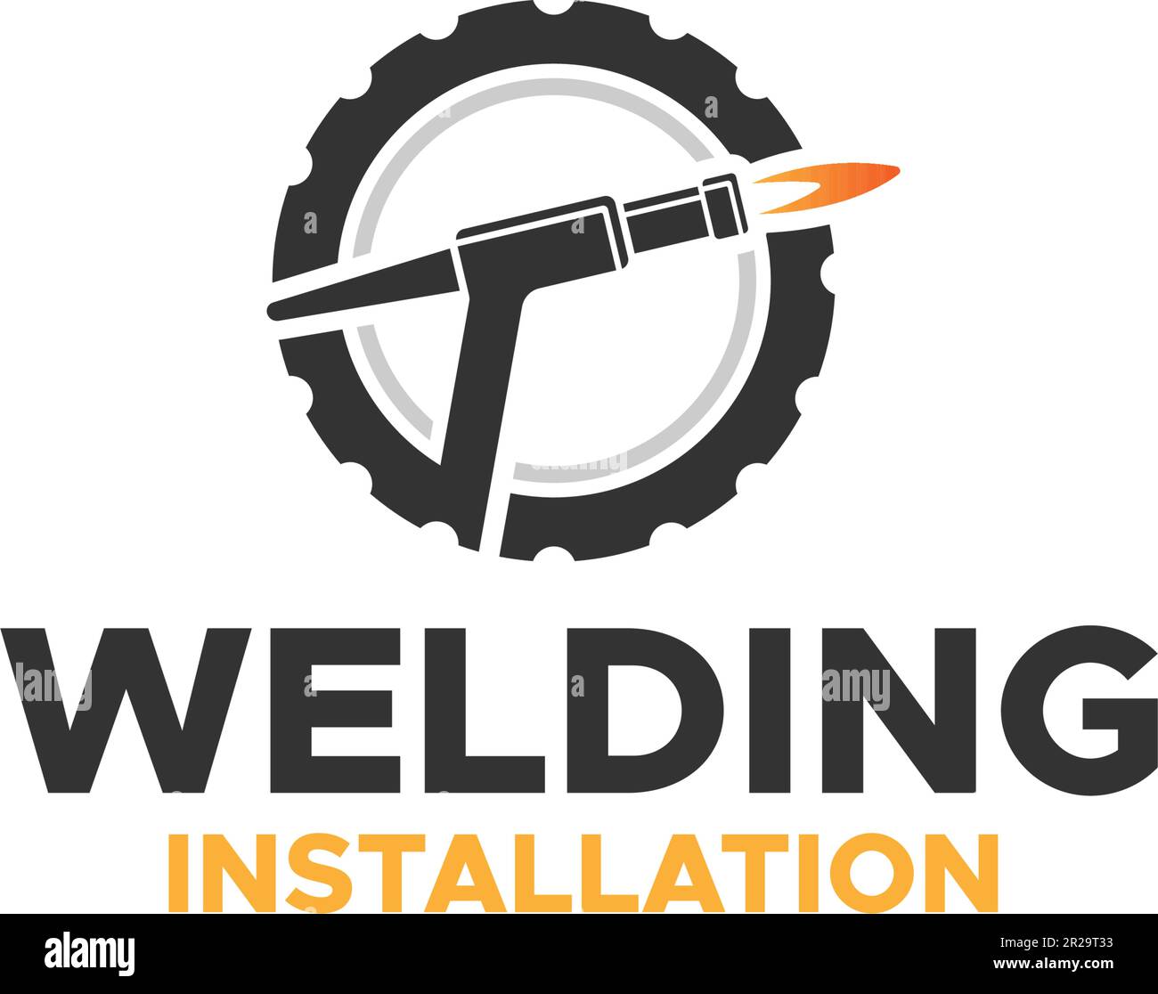 Modern WELDING INSTALLATION Fire Gear logo design Stock Vector Image ...