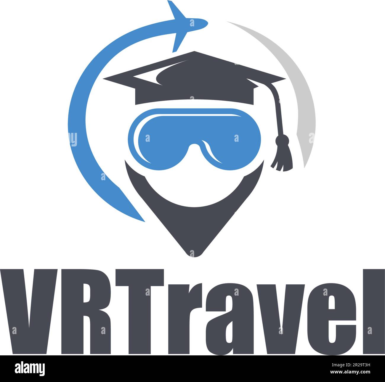 Modern Travel Hat Plane swim goggles logo design Stock Vector Image ...