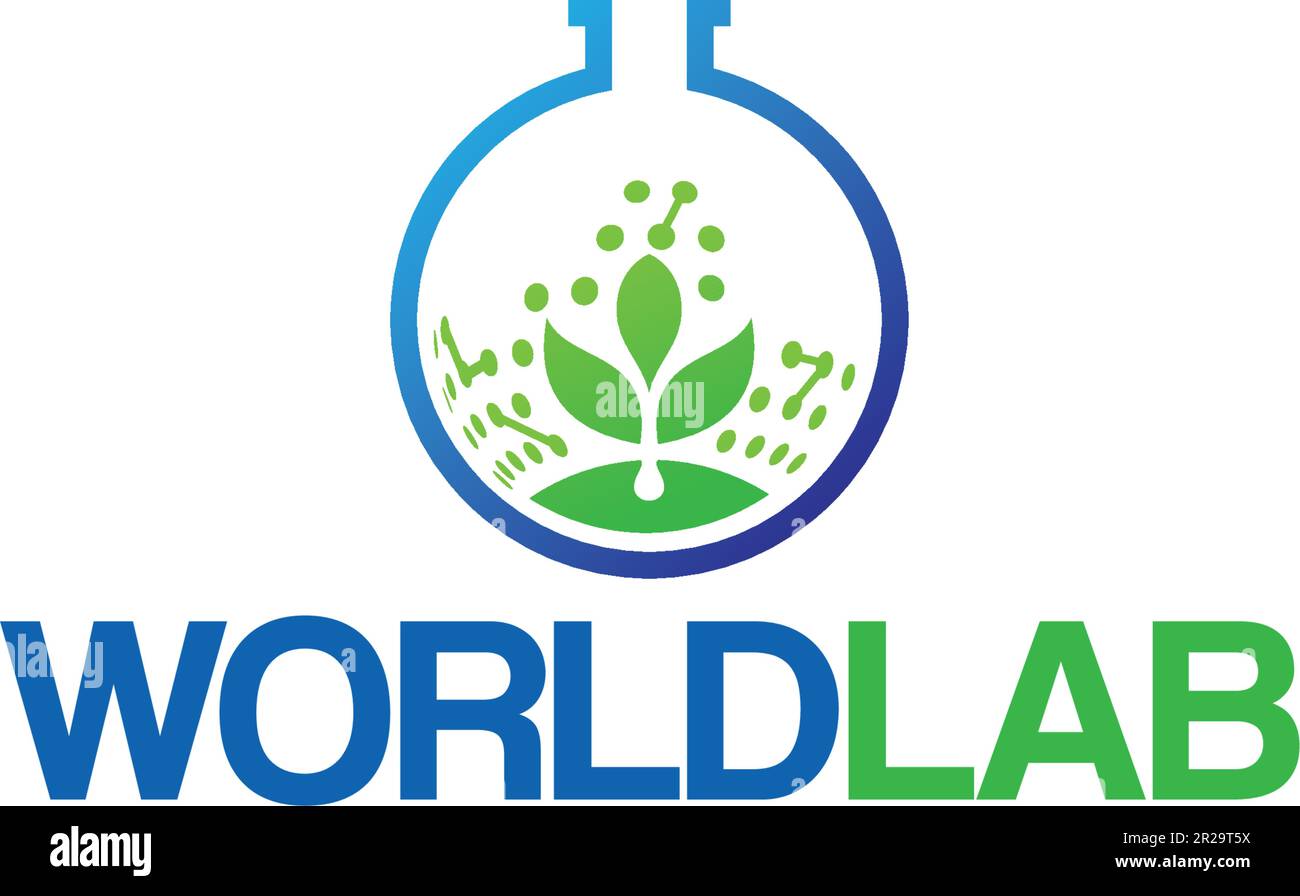 Modern Colorful WORLD LAB Leaf Globe logo design Stock Vector Image ...