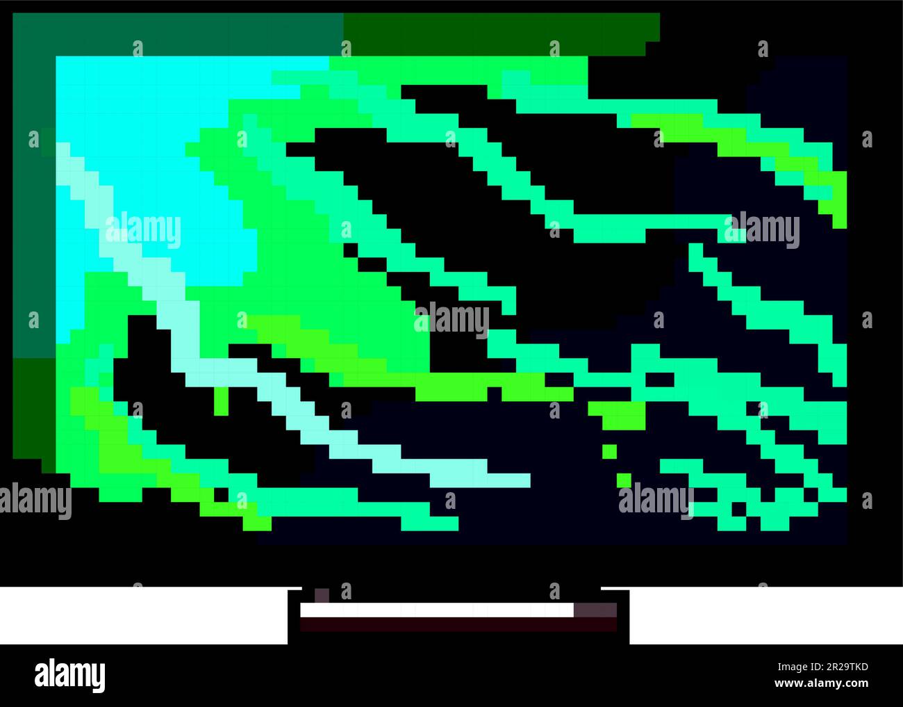 lcd tv screen game pixel art vector illustration Stock Vector Image ...