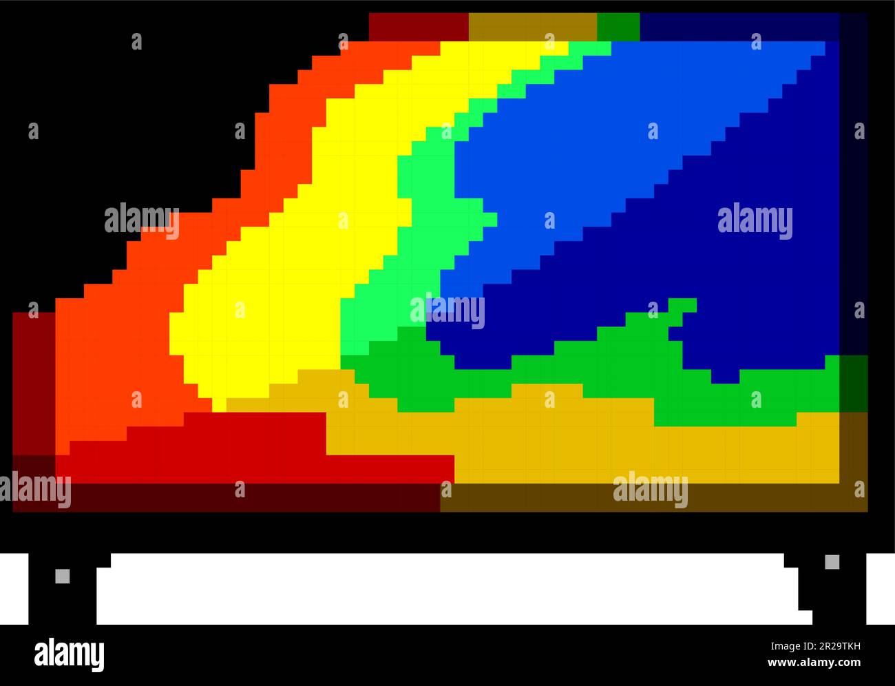 black tv screen game pixel art vector illustration Stock Vector Image ...