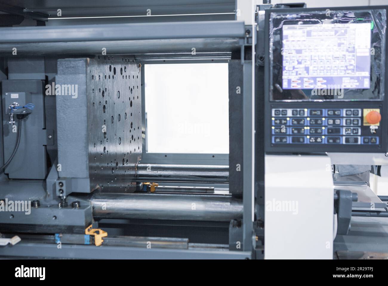 Plastic injection molding press machine. Industrial plastic ...