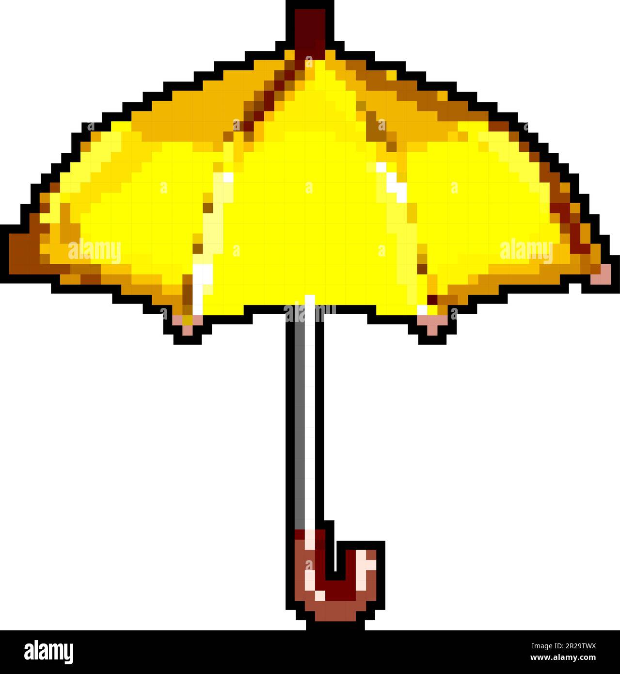 yellow umbrella rain game pixel art vector illustration Stock Vector ...