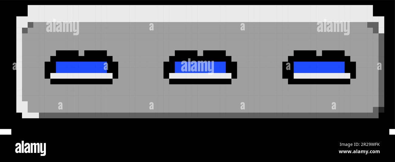 cable usb hub game pixel art vector illustration Stock Vector Image ...