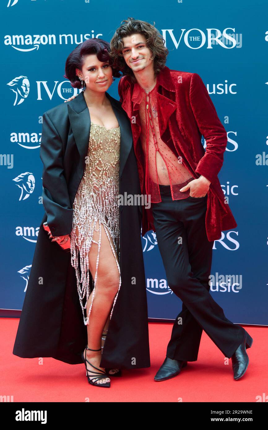 London, UK . 18 May, 2023 . Raye and Mike Sabath pictured at the Ivor ...