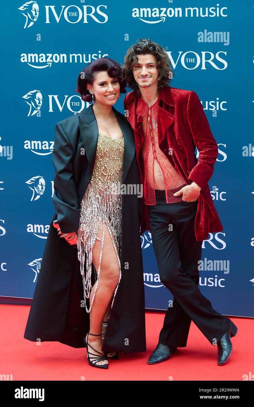 London, UK . 18 May, 2023 . Raye and Mike Sabath pictured at the Ivor ...