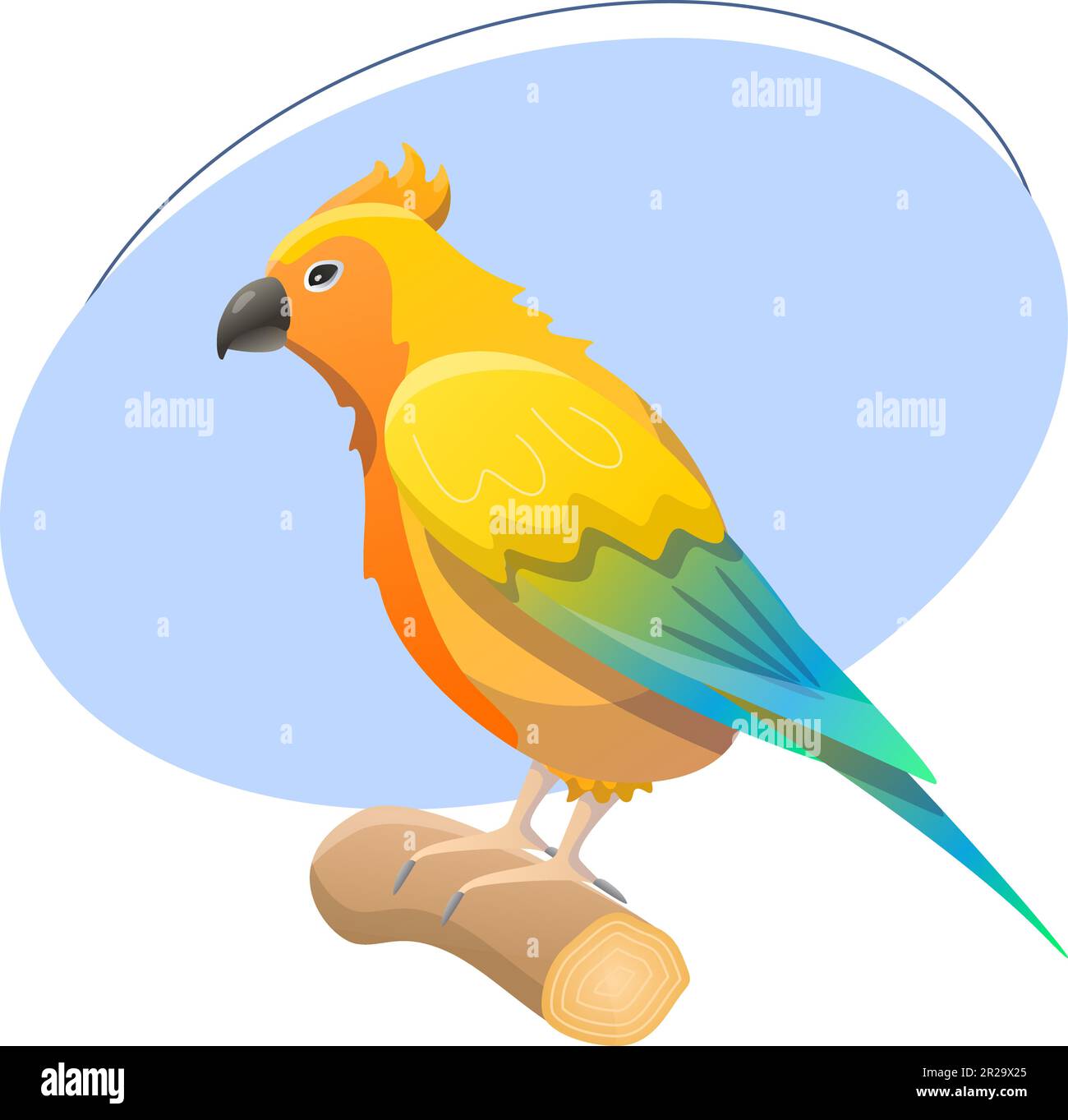 Parrot illustration. Bird, colorful, beak, crest. Editable vector ...
