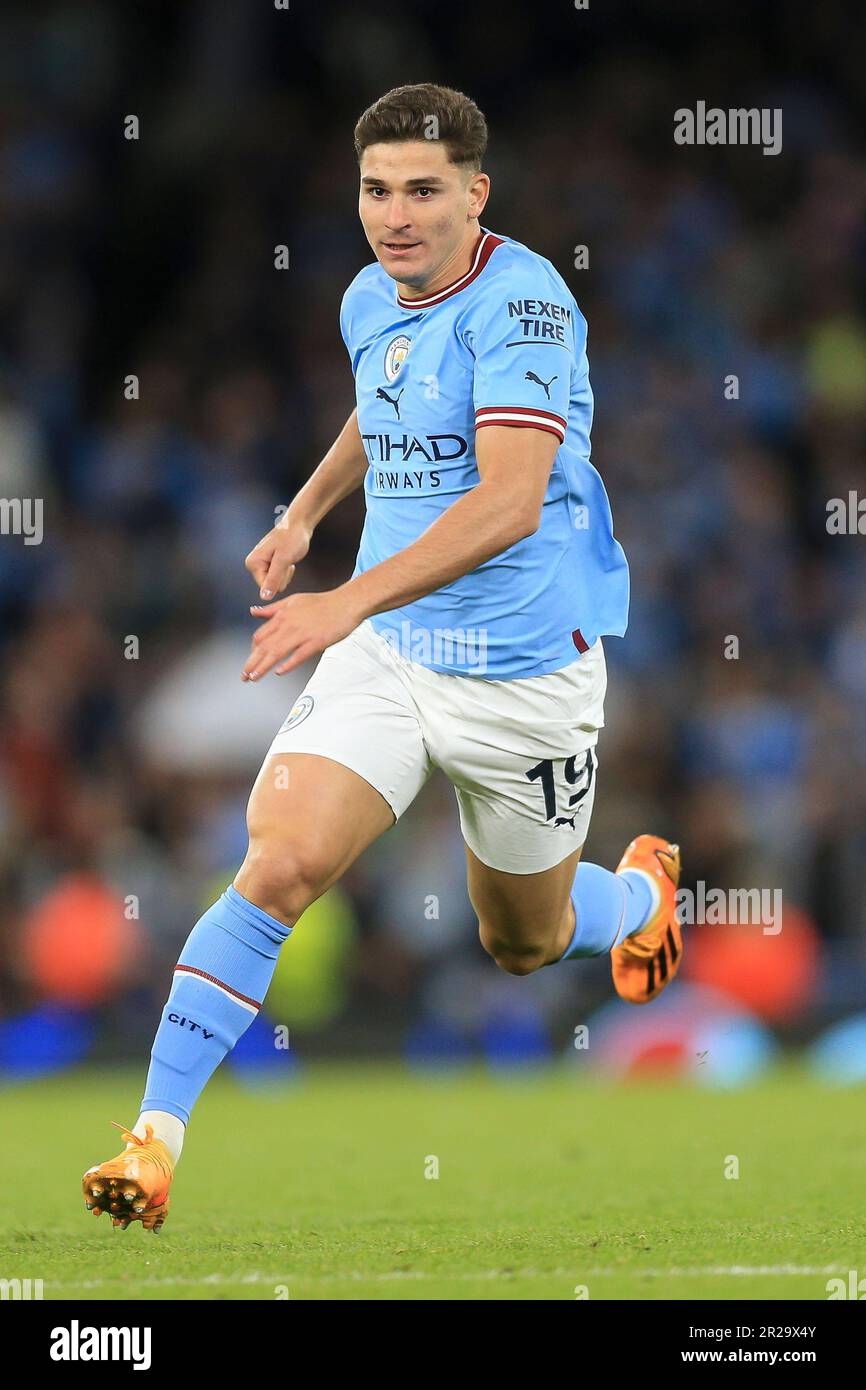 Manchester, UK. 17th May, 2023. Julian Alvarez of Manchester City ...