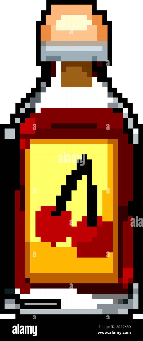 ingredient vinegar bottle game pixel art vector illustration Stock ...