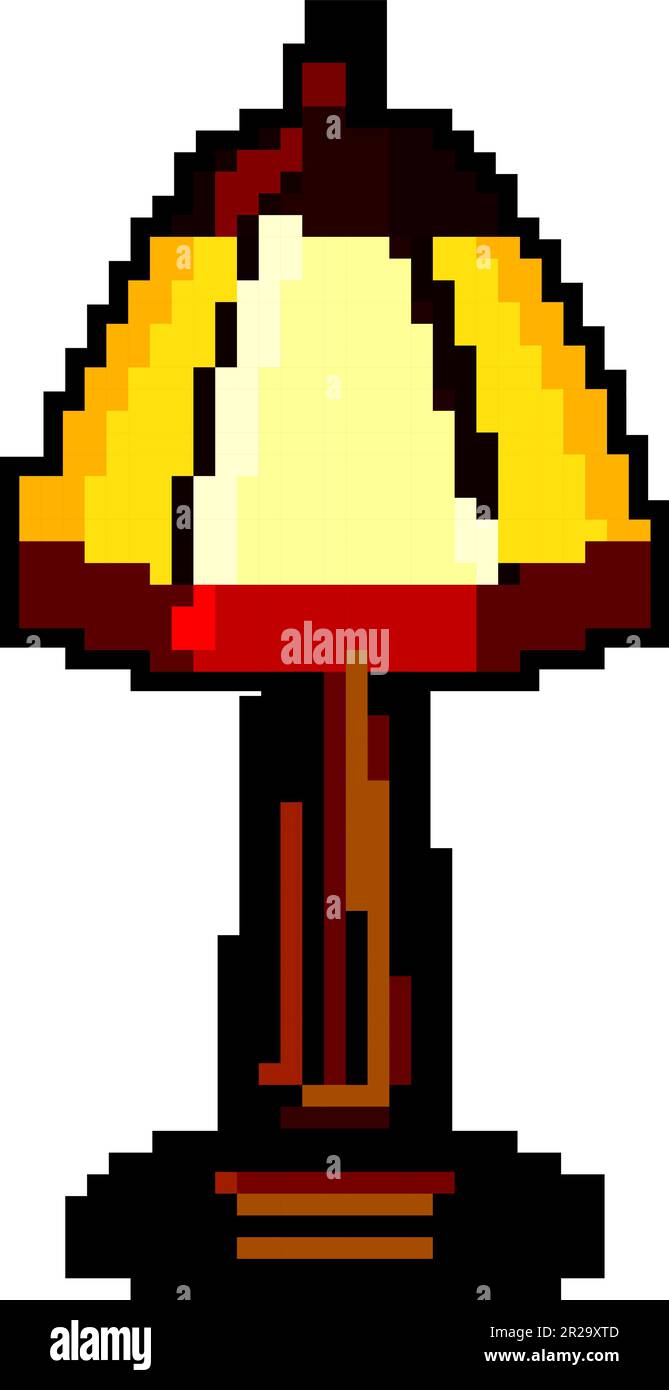 decoration vintage table lamp game pixel art vector illustration Stock ...