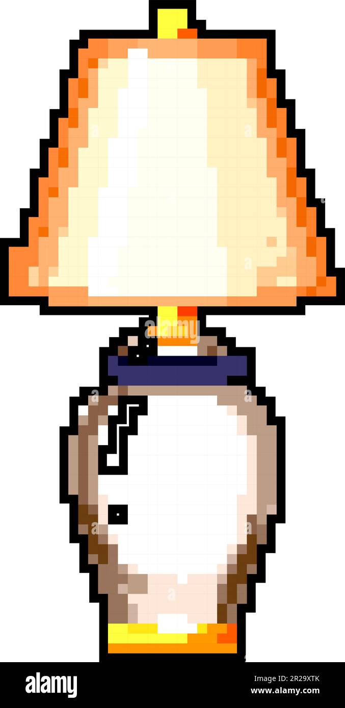 furniture vintage table lamp game pixel art vector illustration Stock ...