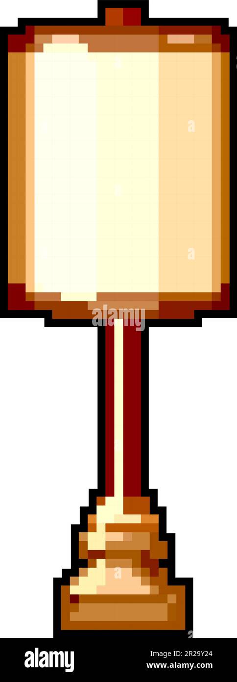 home vintage table lamp game pixel art vector illustration Stock Vector ...
