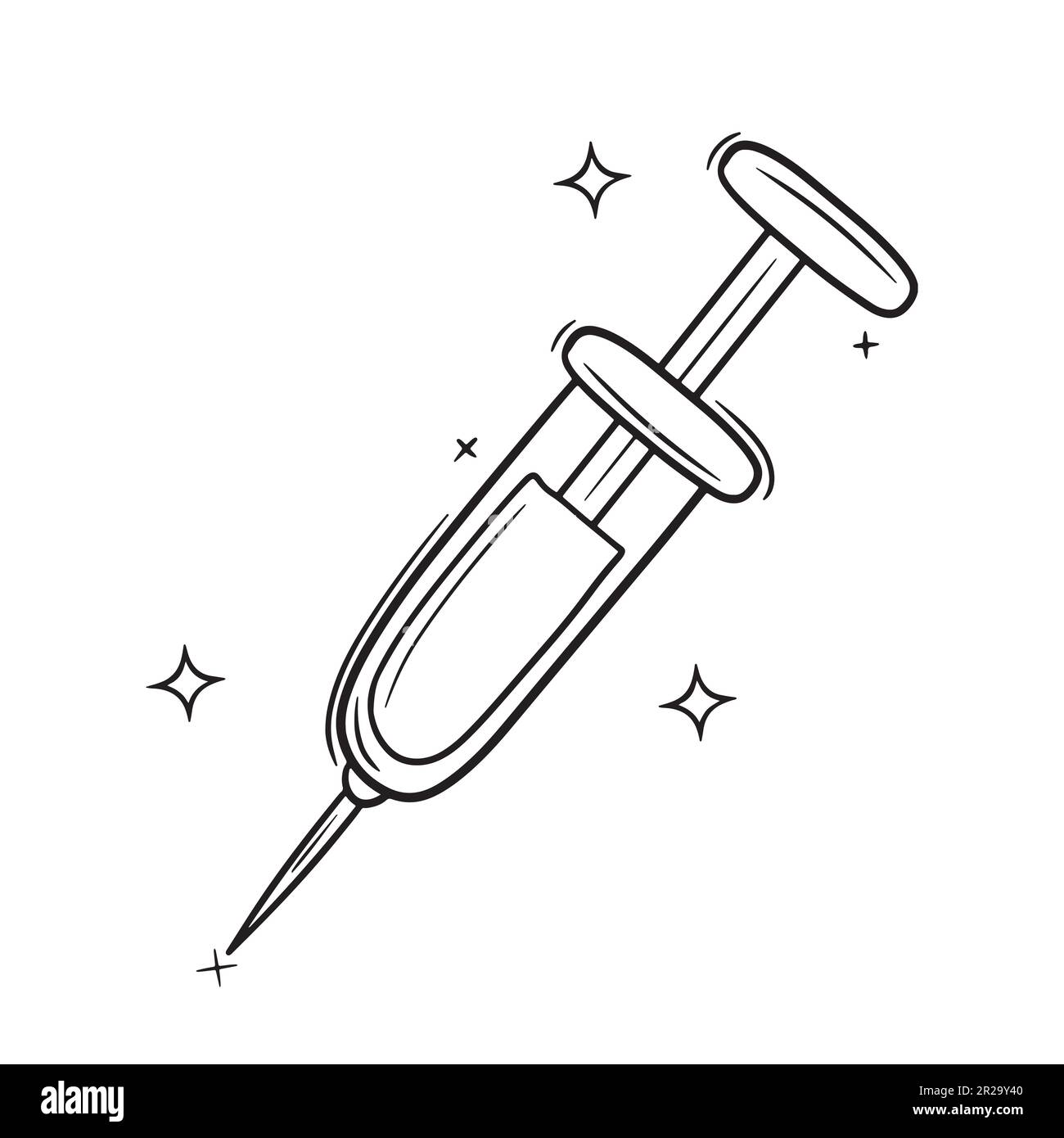 Hand Drawn Syringe. Doodle Vector Sketch Illustration Stock Vector ...