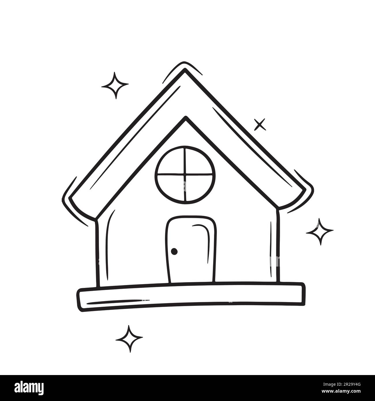 Hand Drawn Home Icon. Doodle Vector Sketch Illustration Stock Vector ...