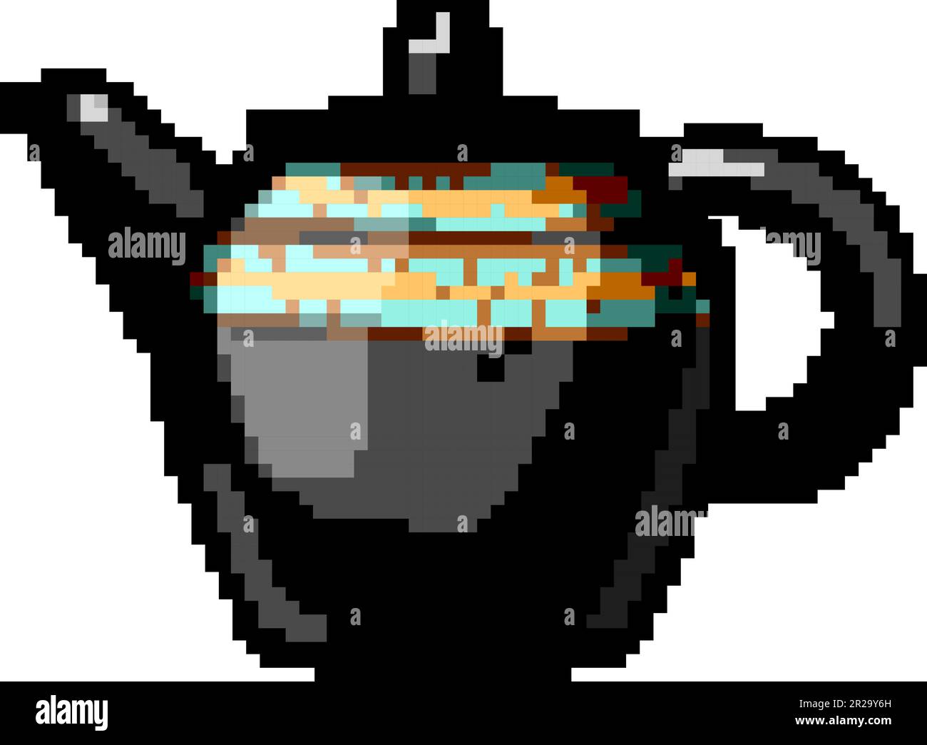 beverage vintage teapot game pixel art vector illustration Stock Vector ...