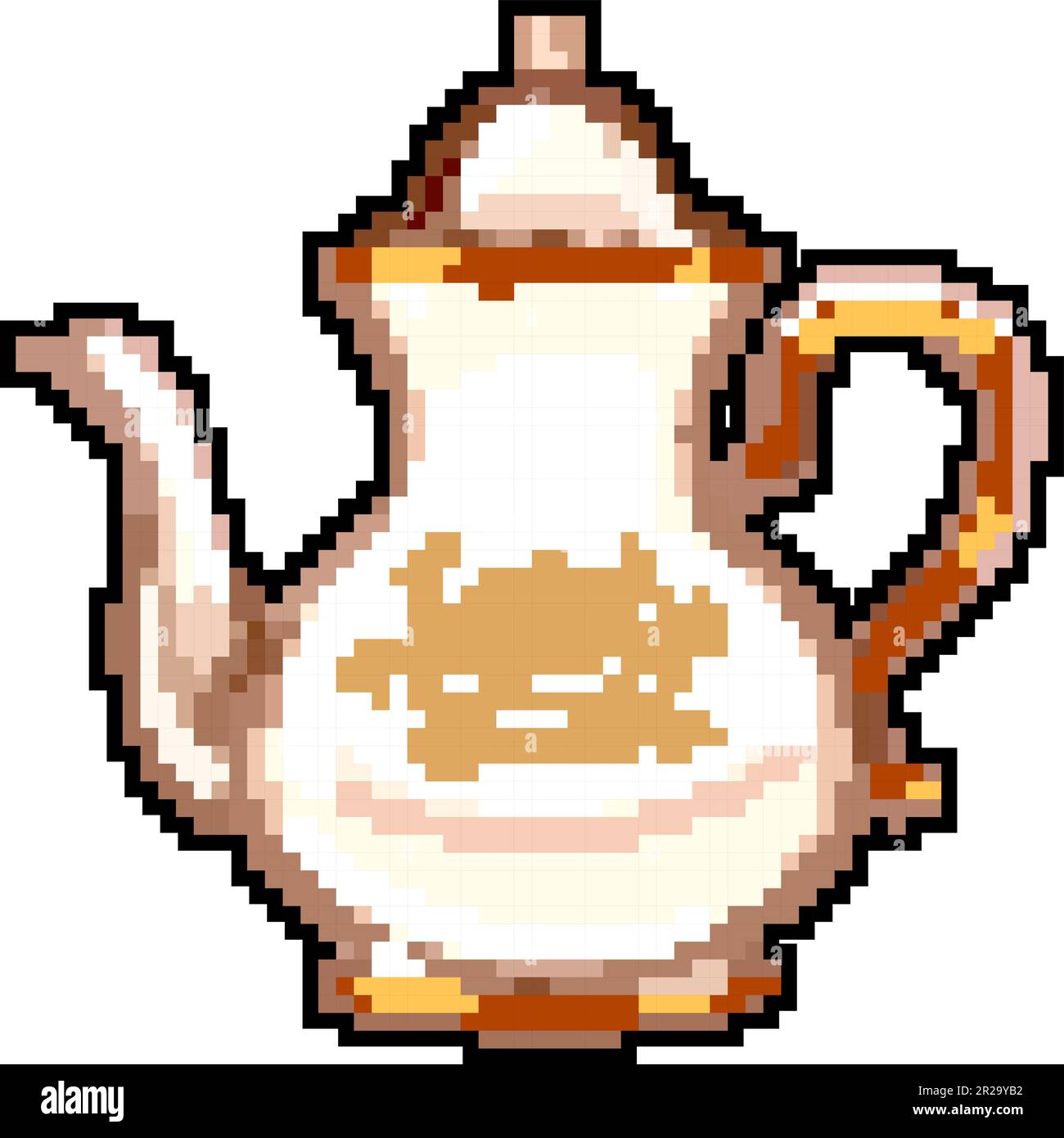 antique vintage teapot game pixel art vector illustration Stock Vector ...