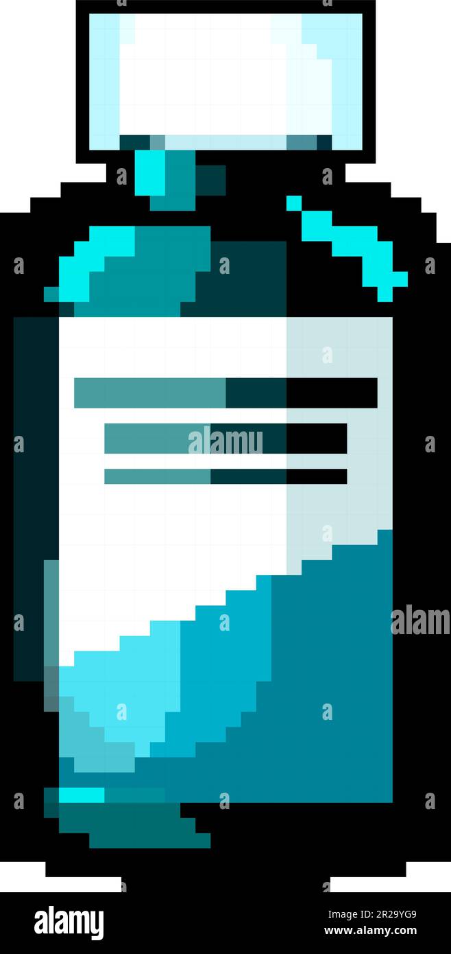health vitamin bottle game pixel art vector illustration Stock Vector ...