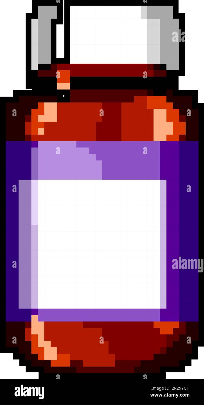 medication vitamin bottle game pixel art vector illustration Stock ...
