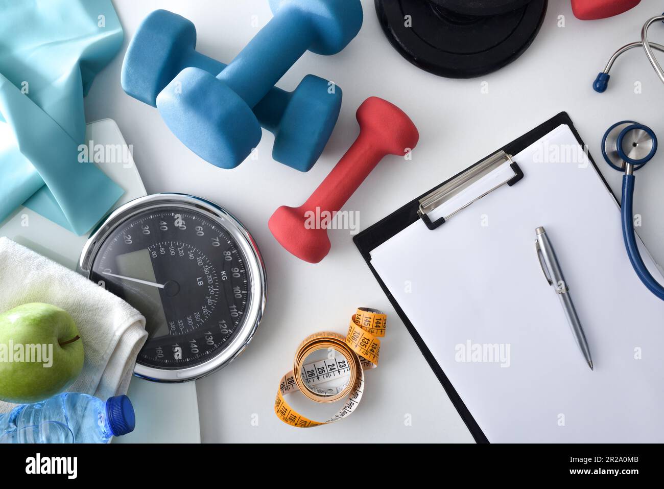 Consultation table of a nutritionist health specialist for physical and ...