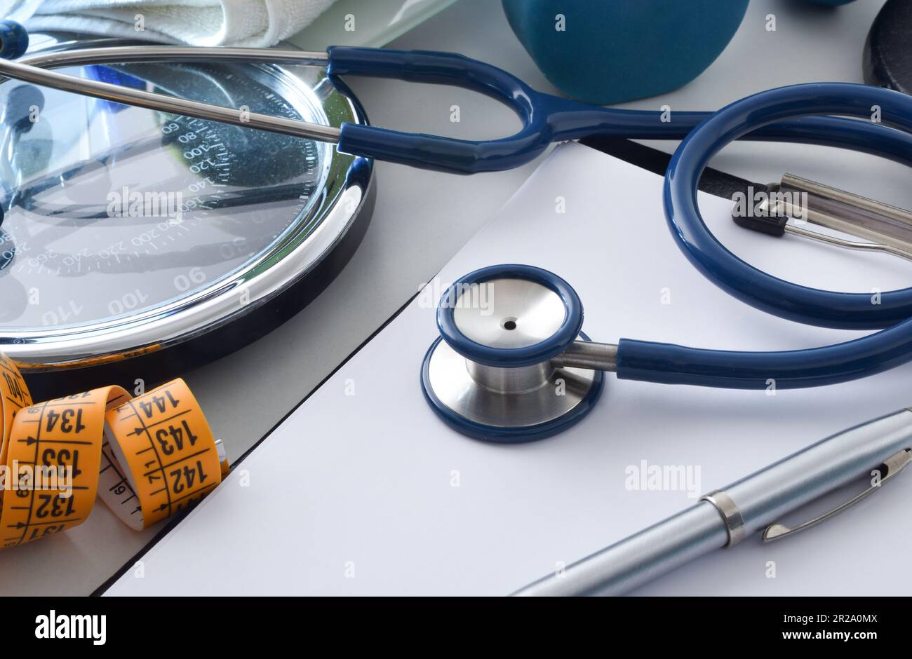 Consultation table of a nutritionist health specialist for physical and ...