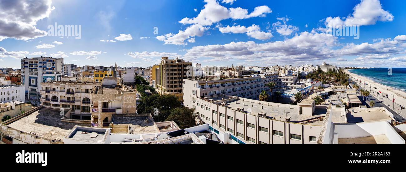 Sousse, Tunisia, January 22, 2023: Panorama of the rooftops of downtown ...