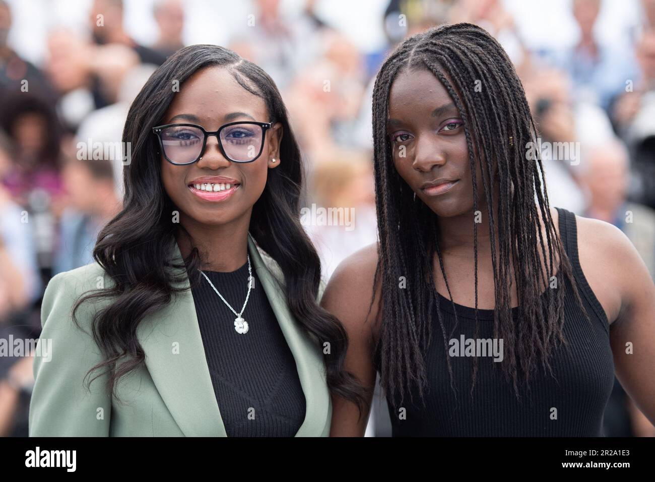 Cannes, France. 18th May, 2023. Esther Gohourou and Suzy Bemba ...
