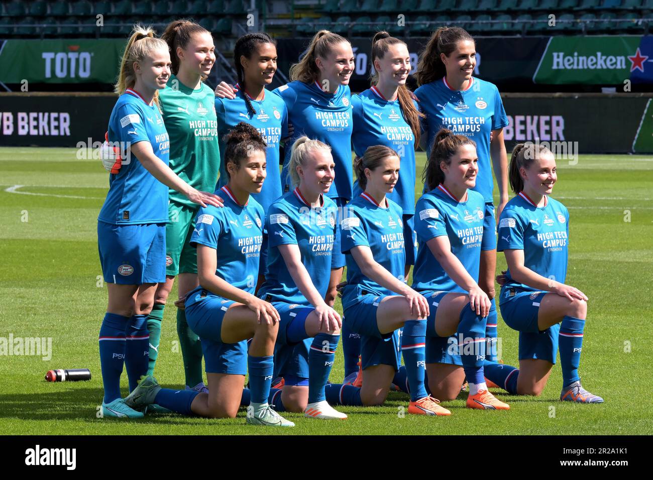 THE HAGUE - Netherlands, 18/05/2023, PSV players ahead of the TOTO KNVB ...