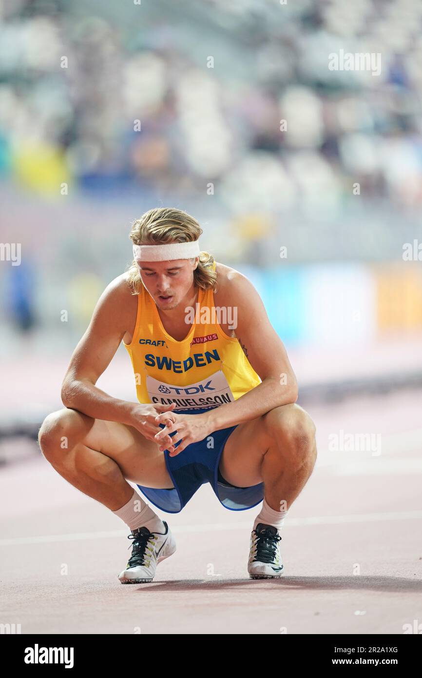 Fredrik Samuelsson participating in the decathlon 400m at the 2019 ...