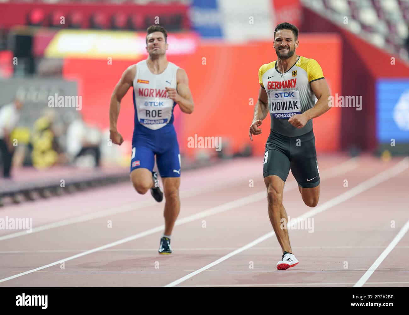 Tim Nowak participating in the decathlon 400m at the 2019 World ...