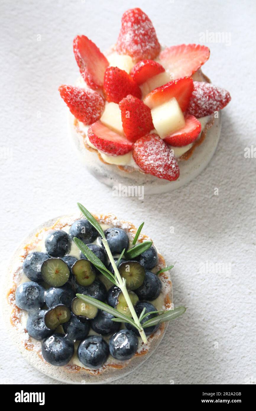 French fruit tarts strawberry tart peach tart blueberry tart grape tart ...