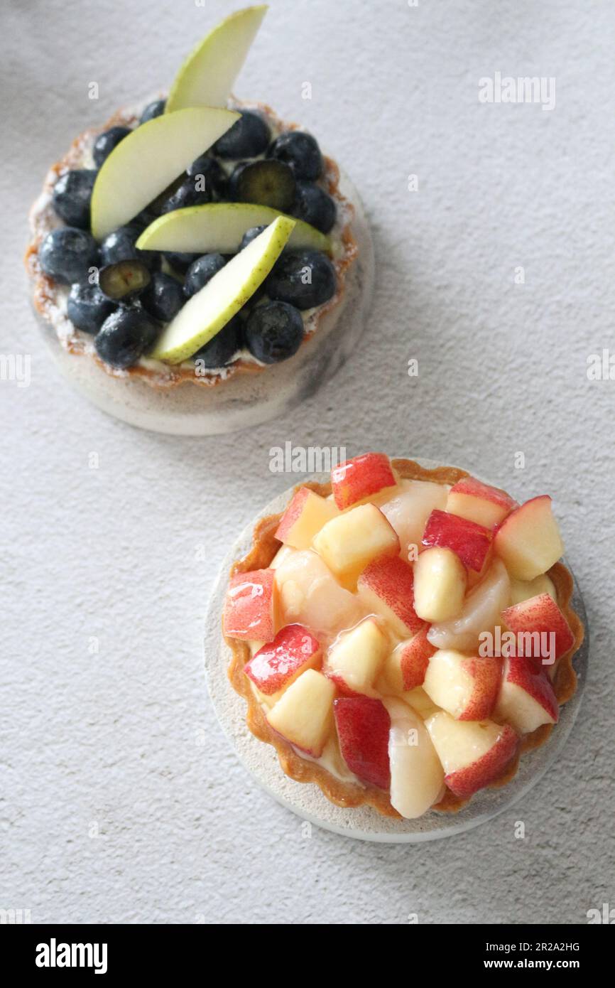 French fruit tarts strawberry tart peach tart blueberry tart grape tart ...