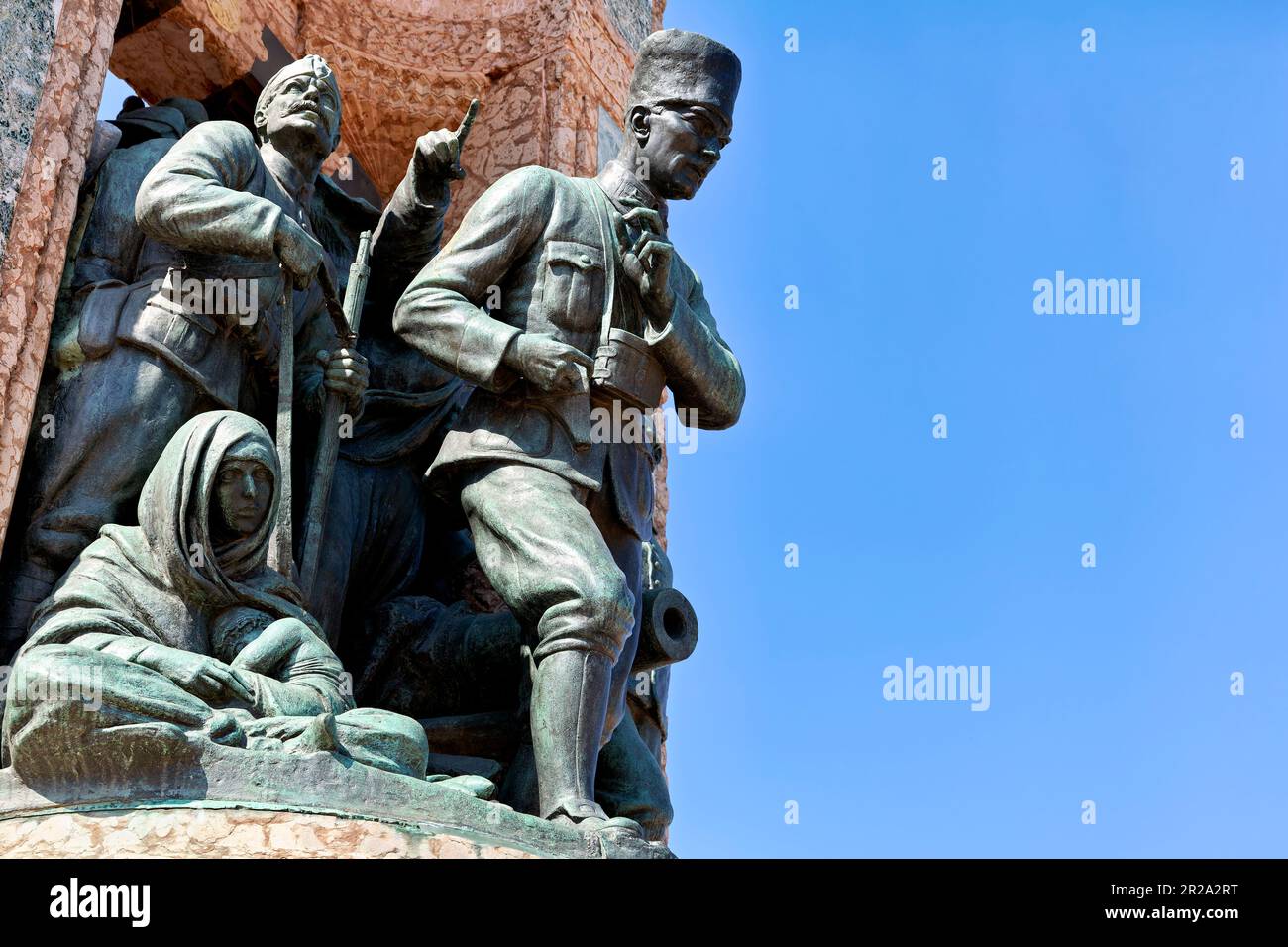 Istanbul Turkey. The Republic Monument (1928) at Taksim Square, crafted ...