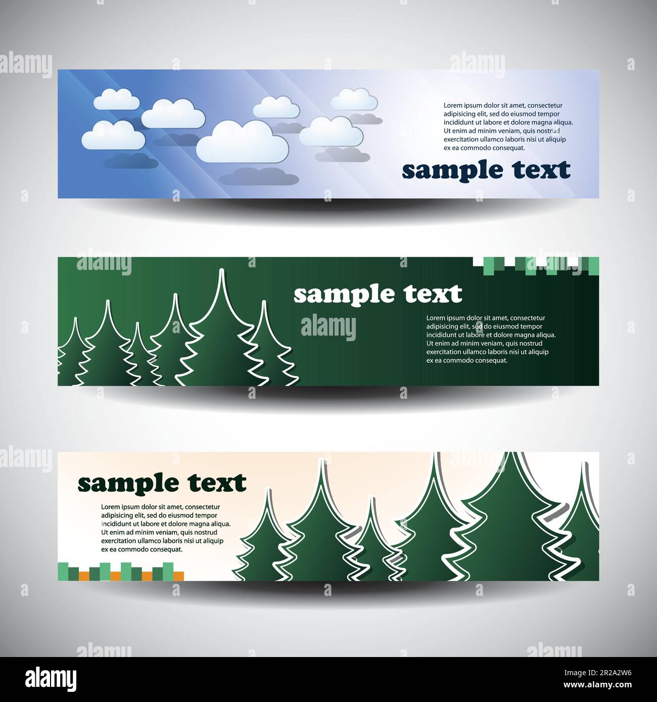 set of tree header design Stock Vector Image & Art - Alamy