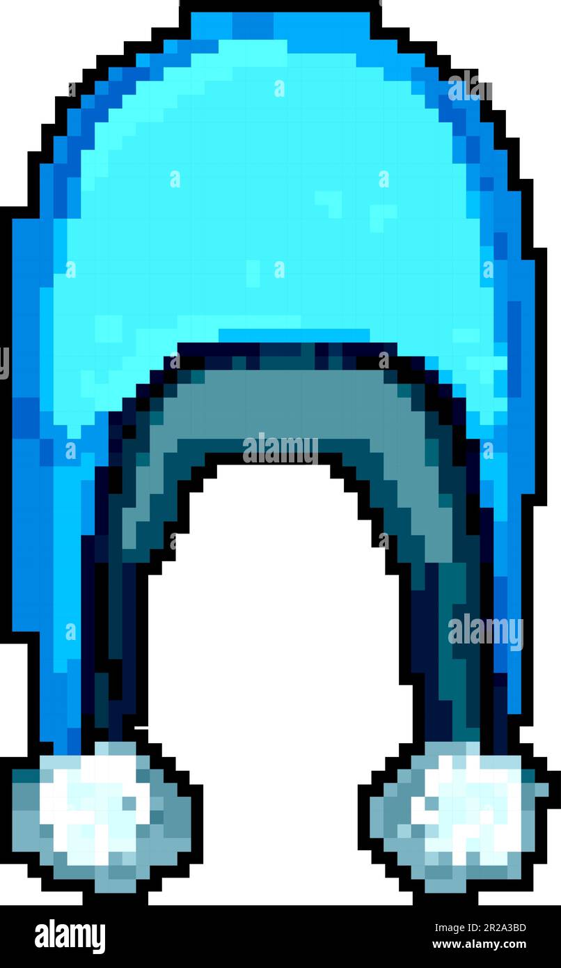 cap winter hat kid game pixel art vector illustration Stock Vector ...