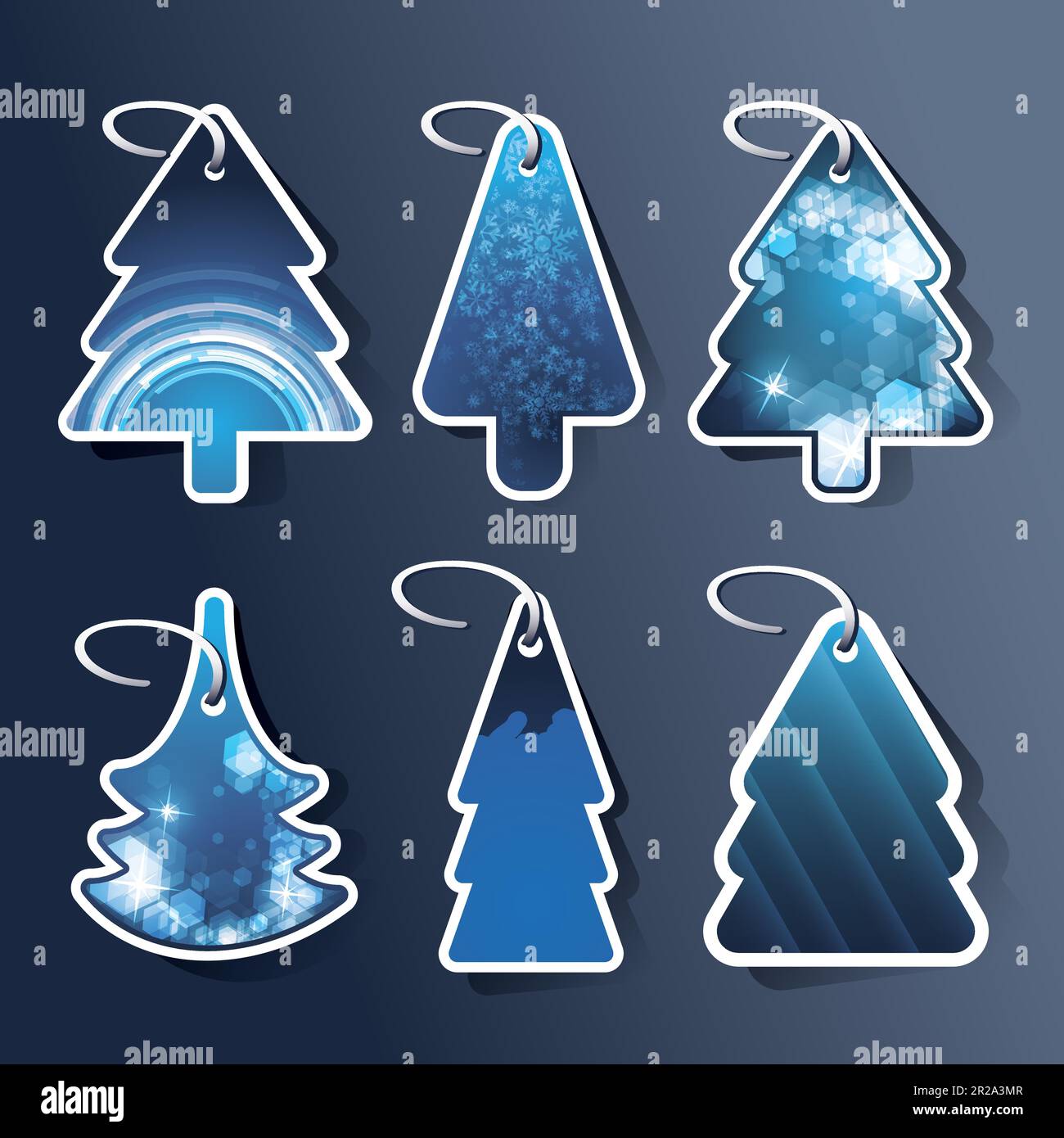 Blue Christmas Tree Shaped Price Tag Designs in Freely Scalable and ...