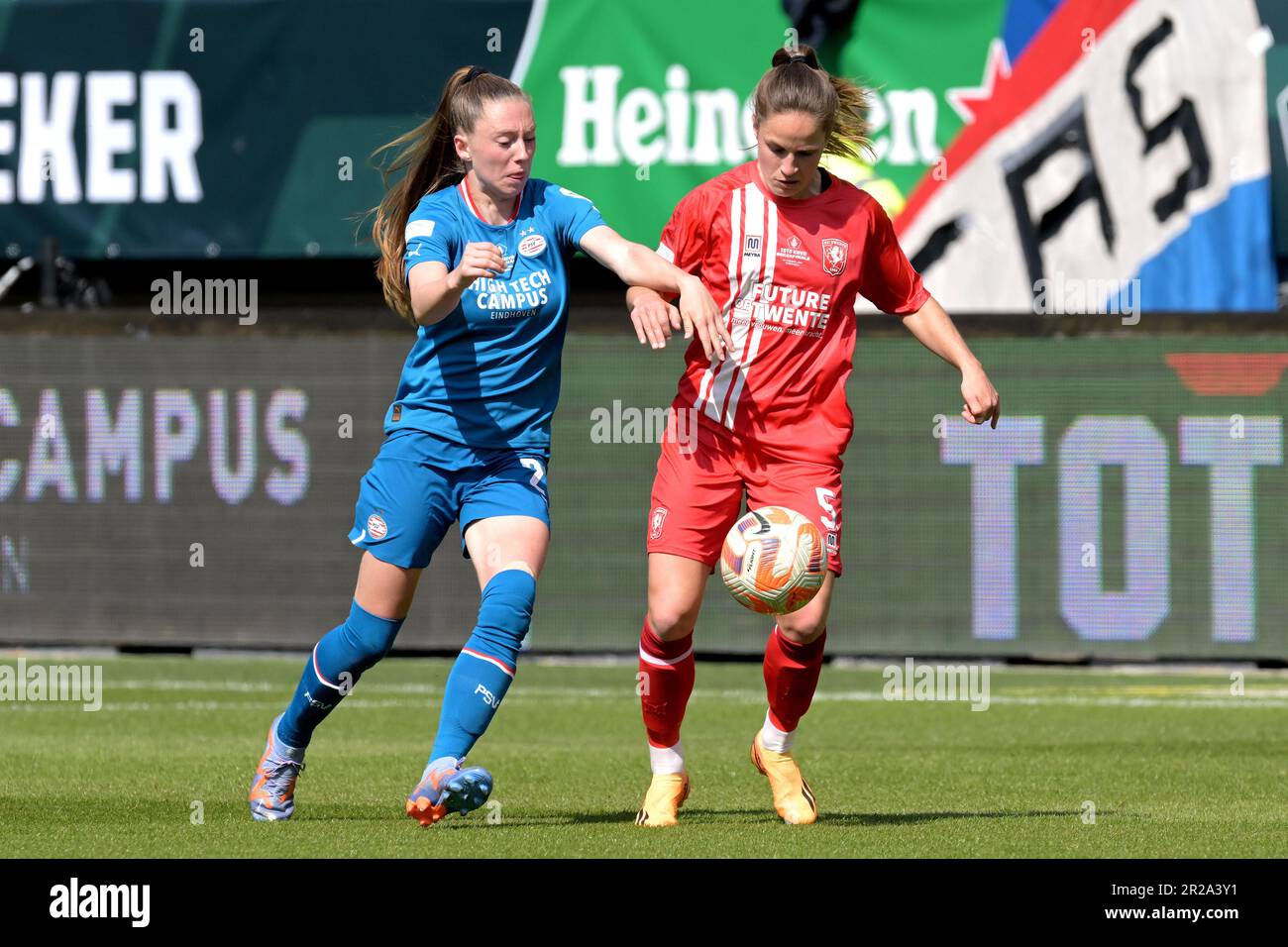THE HAGUE - Netherlands, 18/05/2023, (lr) Zera Huiswit of PSV, Marisa ...