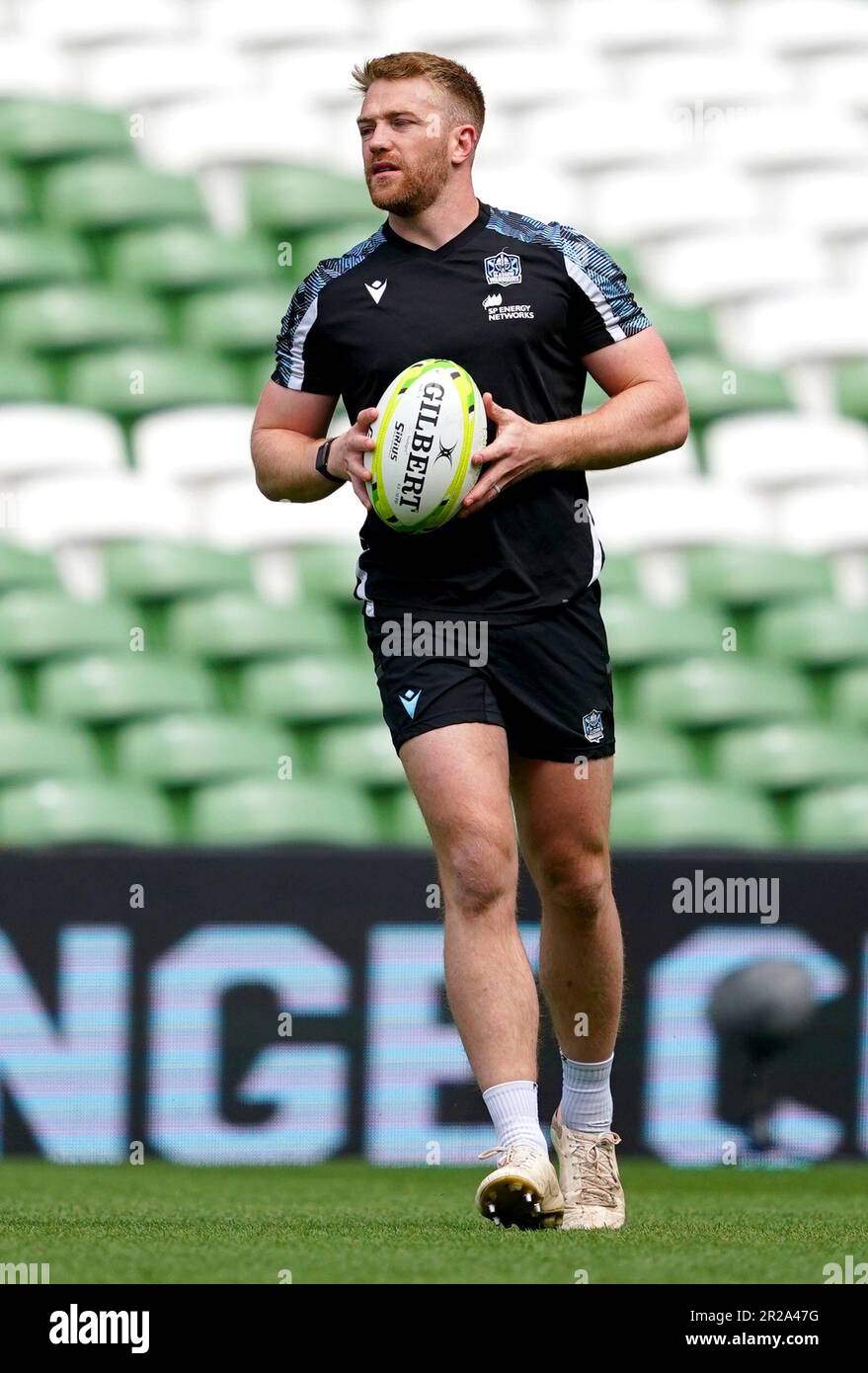 Glasgow Warriors' Kyle Steyn during the Captain's Run at the Aviva ...