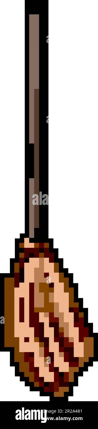 handle witch broom game pixel art vector illustration Stock Vector ...