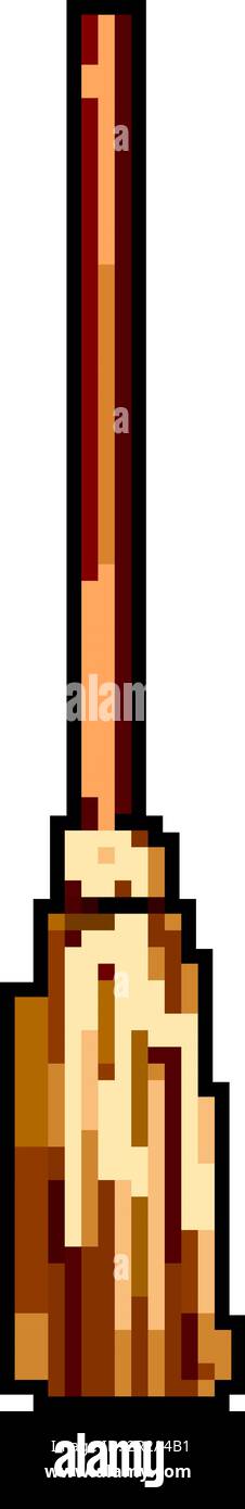 besom witch broom game pixel art vector illustration Stock Vector Image ...
