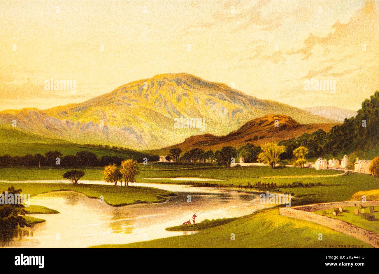 Ben Ledi form Callander Bridge, Scotland, Great Britain, Western Europe ...