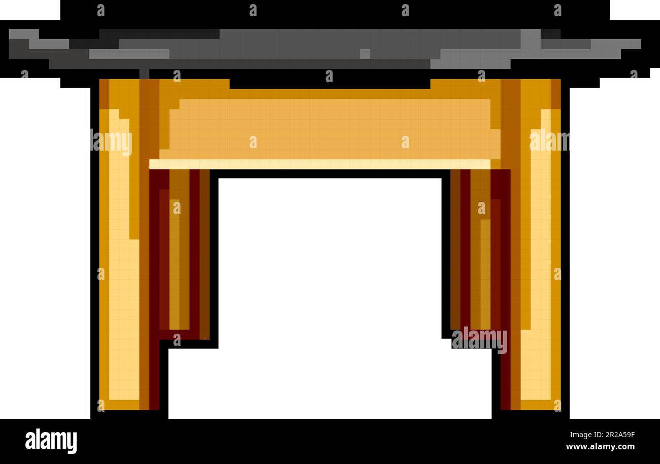 empty wood table game pixel art vector illustration Stock Vector Image ...
