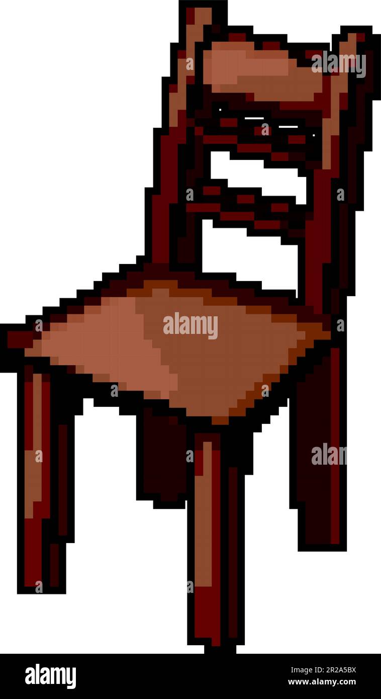furniture wooden chair game pixel art vector illustration Stock Vector ...