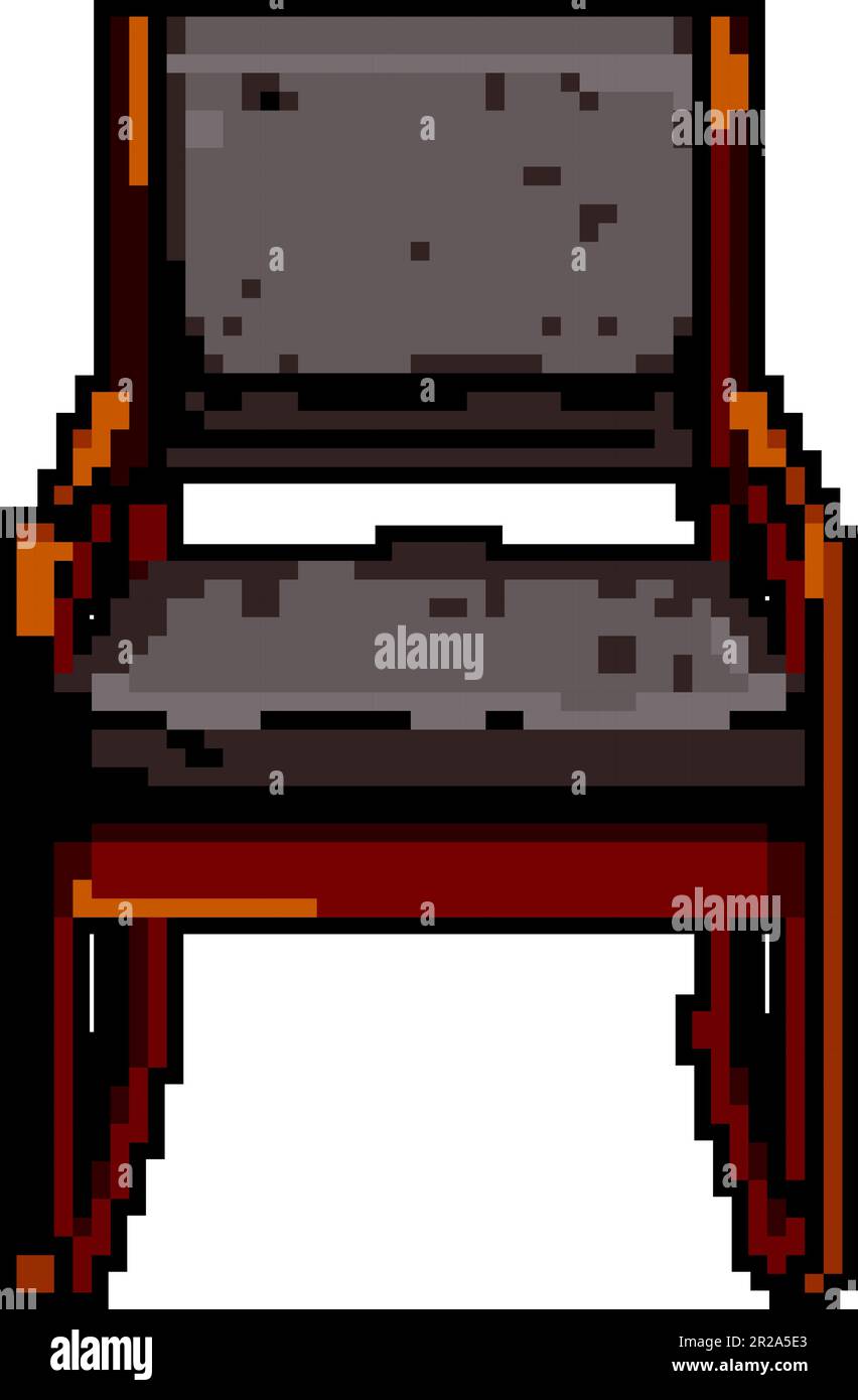 interior wooden chair game pixel art vector illustration Stock Vector ...