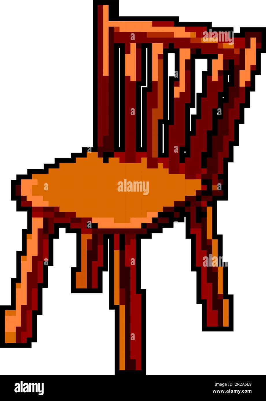 brown wooden chair game pixel art vector illustration Stock Vector ...