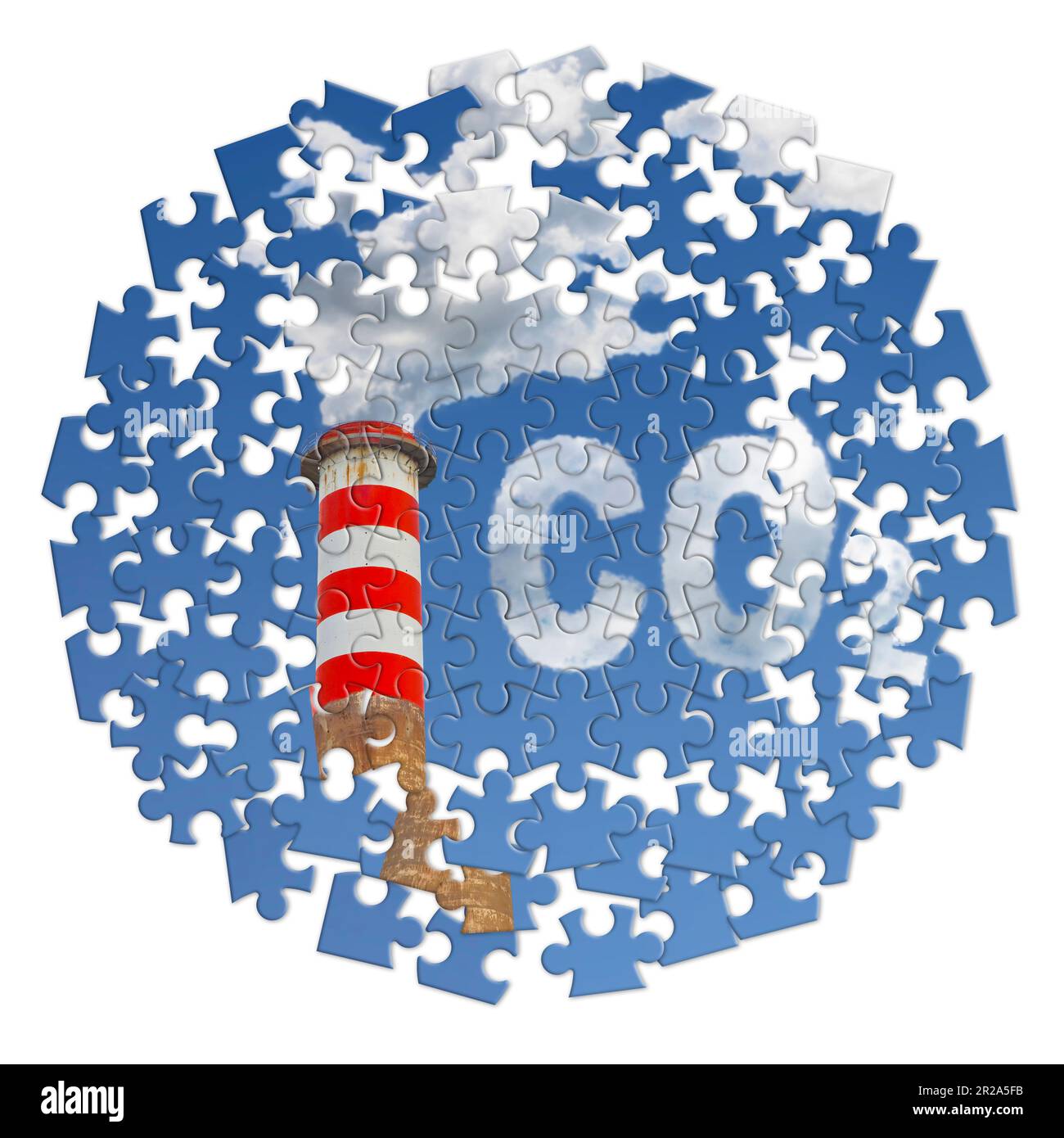 Reduction of CO2 presence in the atmosphere - jigsaw puzzle concept ...